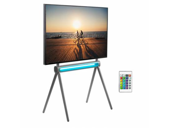 VIVO Easel Studio 49" to 70" TV Stand with RGB Light - Metal